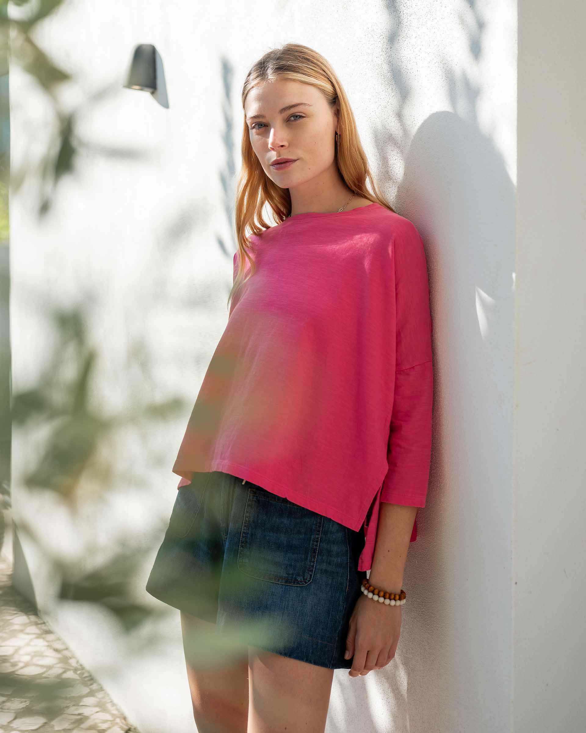 RASPBERRY PINK CATALINA SLUB TEE – Wilkins & Olander