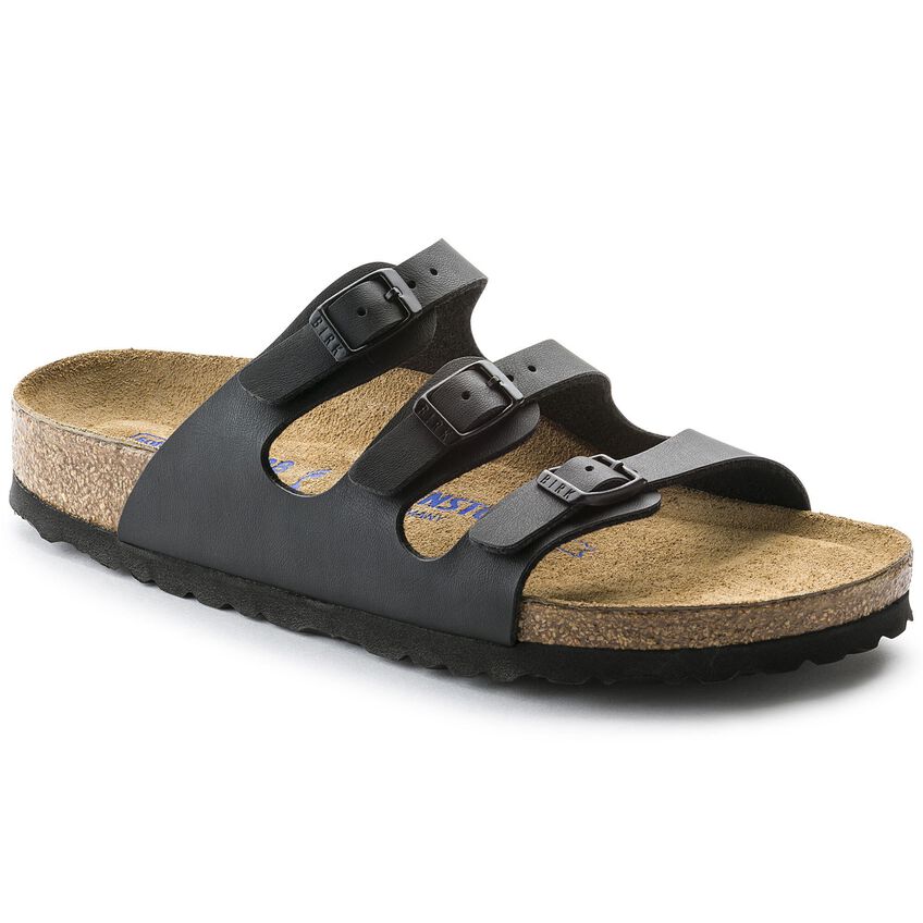 FLORIDA BLACK SOFT FOOTBED BIRKO-FLOR SANDAL – Wilkins & Olander
