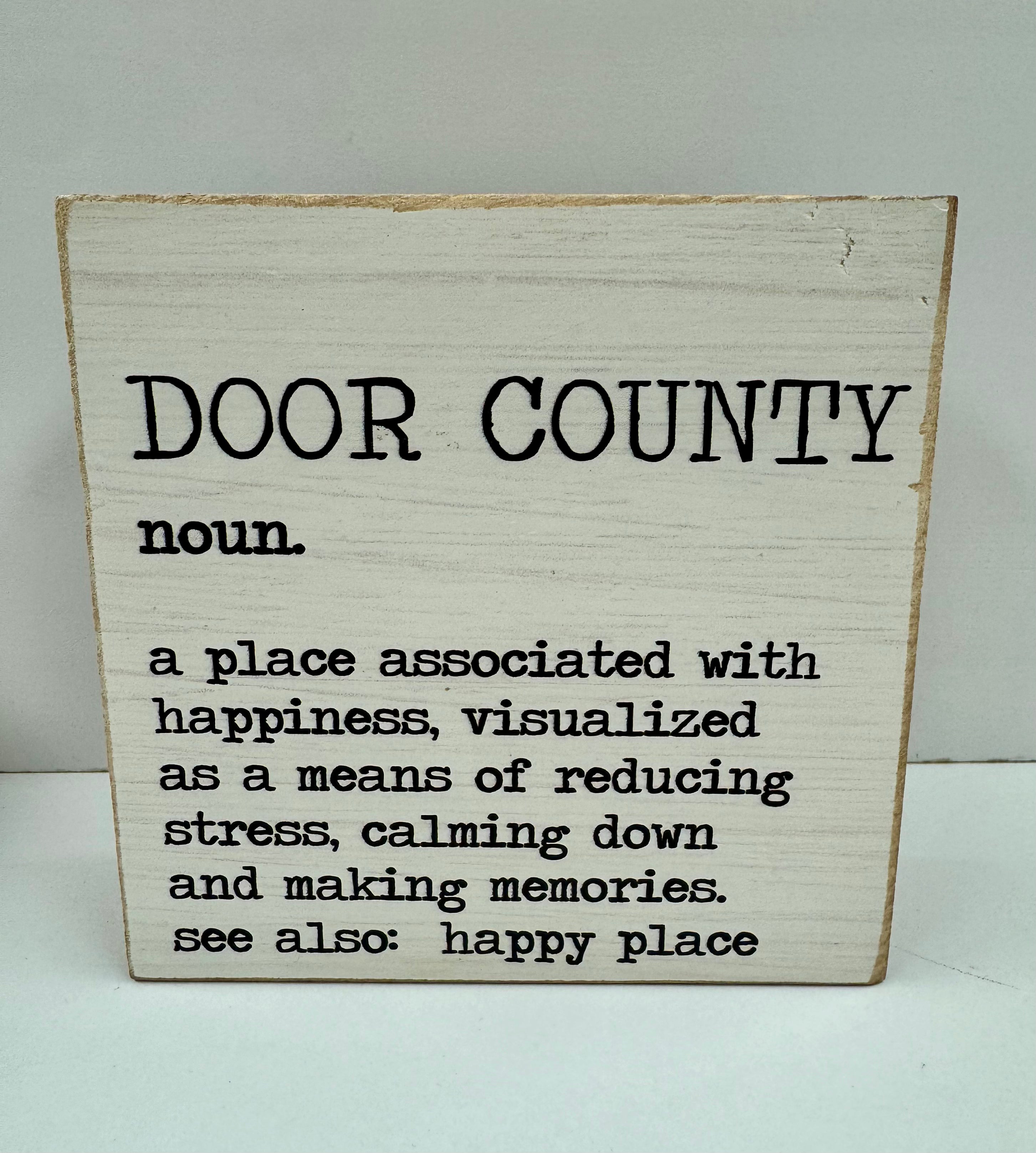 DOOR COUNTY DEFINITION BLOCK SIGN – Wilkins & Olander
