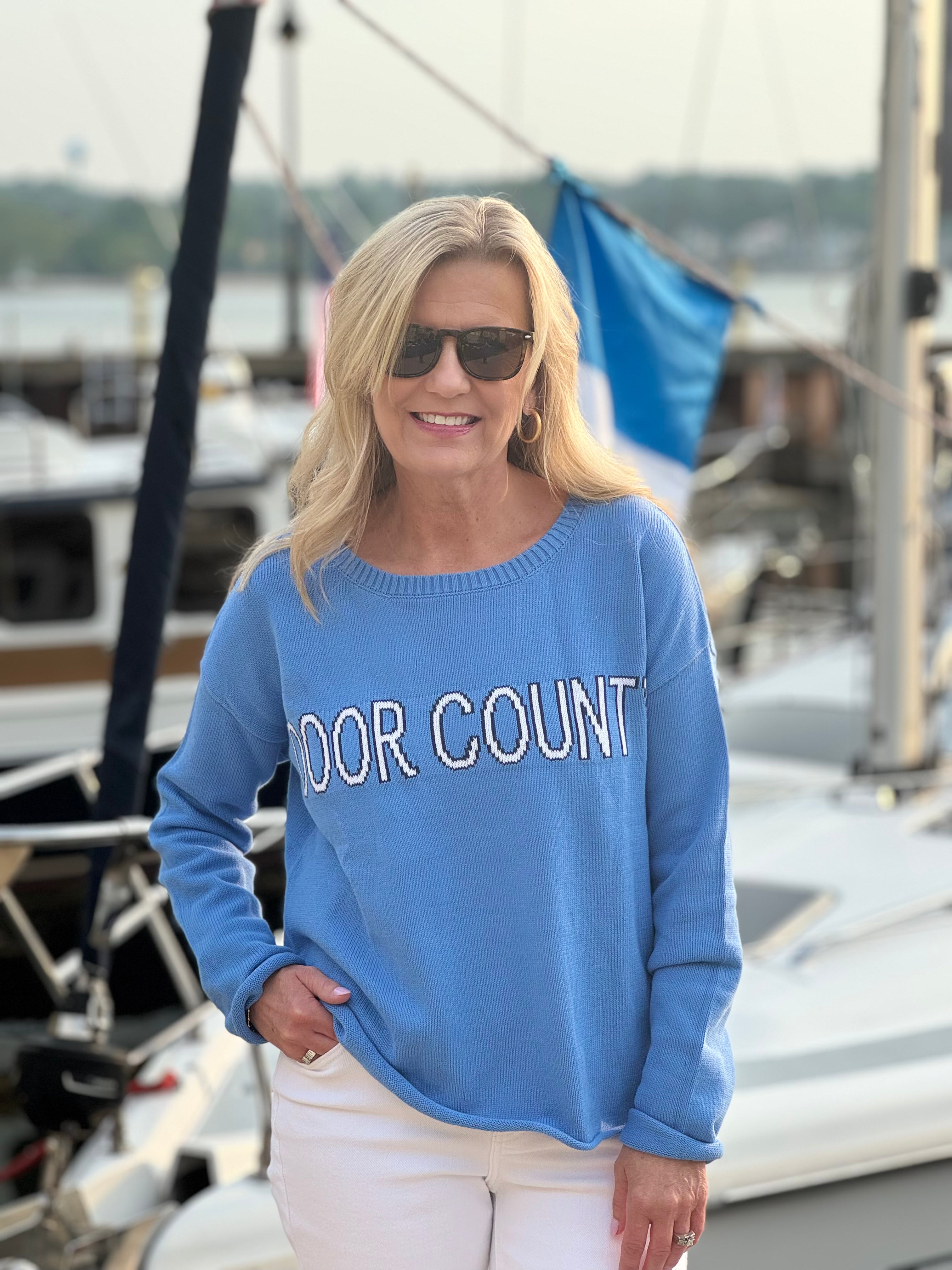 DOOR COUNTY CORNFLOWER BOXY CREW SWEATER – Wilkins & Olander