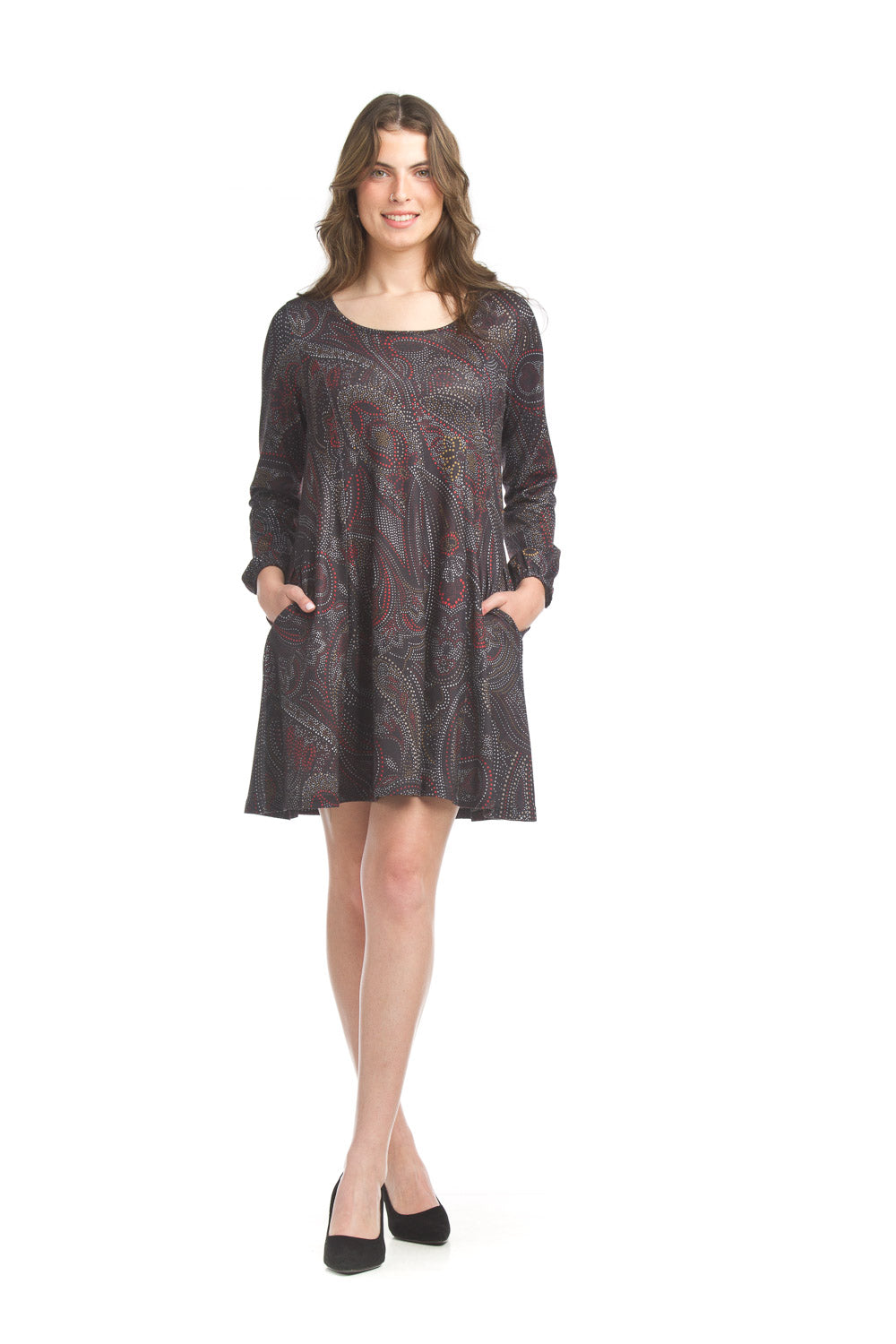 BLACK MOSAIC DOT PRINT KNIT DRESS – Wilkins & Olander