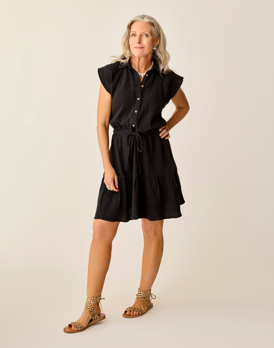 ALEX BLACK GAUZE DRESS – Wilkins & Olander